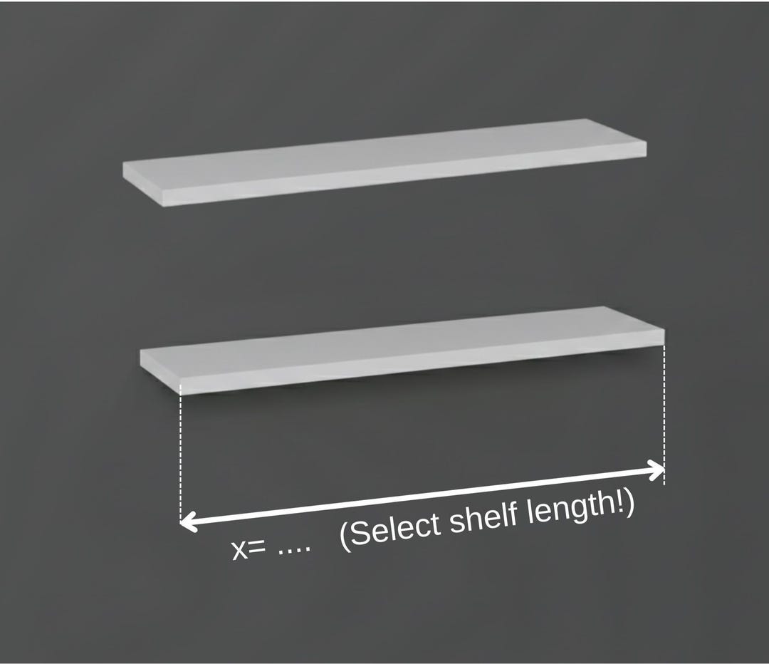 Optional Length Modern 2 Shelf | Wall Mounted Shelves | Minimalist ...