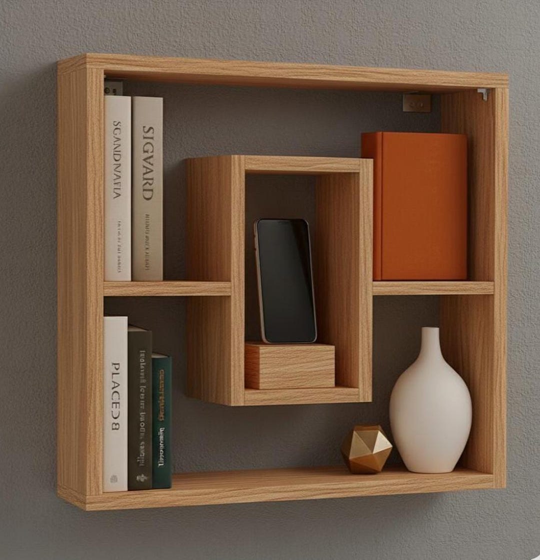 Modern Nested Cube Shelf / Minimalist Home Decor Storage / Geometric ...