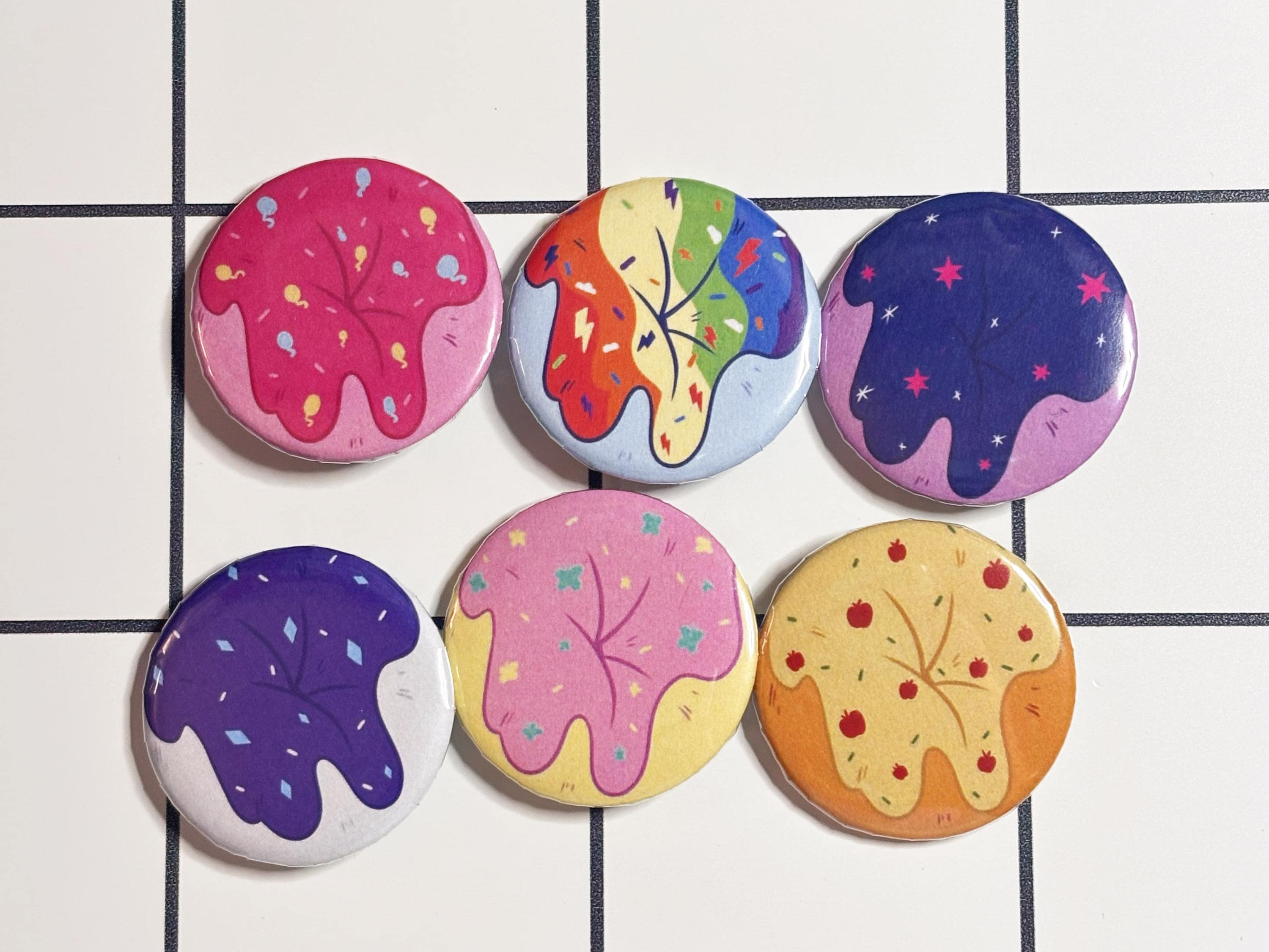 MLP Donut Buttons, 1.5in Handmade - Etsy