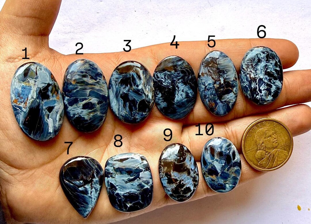 Natural Pietersite Gemstone | Storm Stone Cabochon | Flashy Blue Brown ...