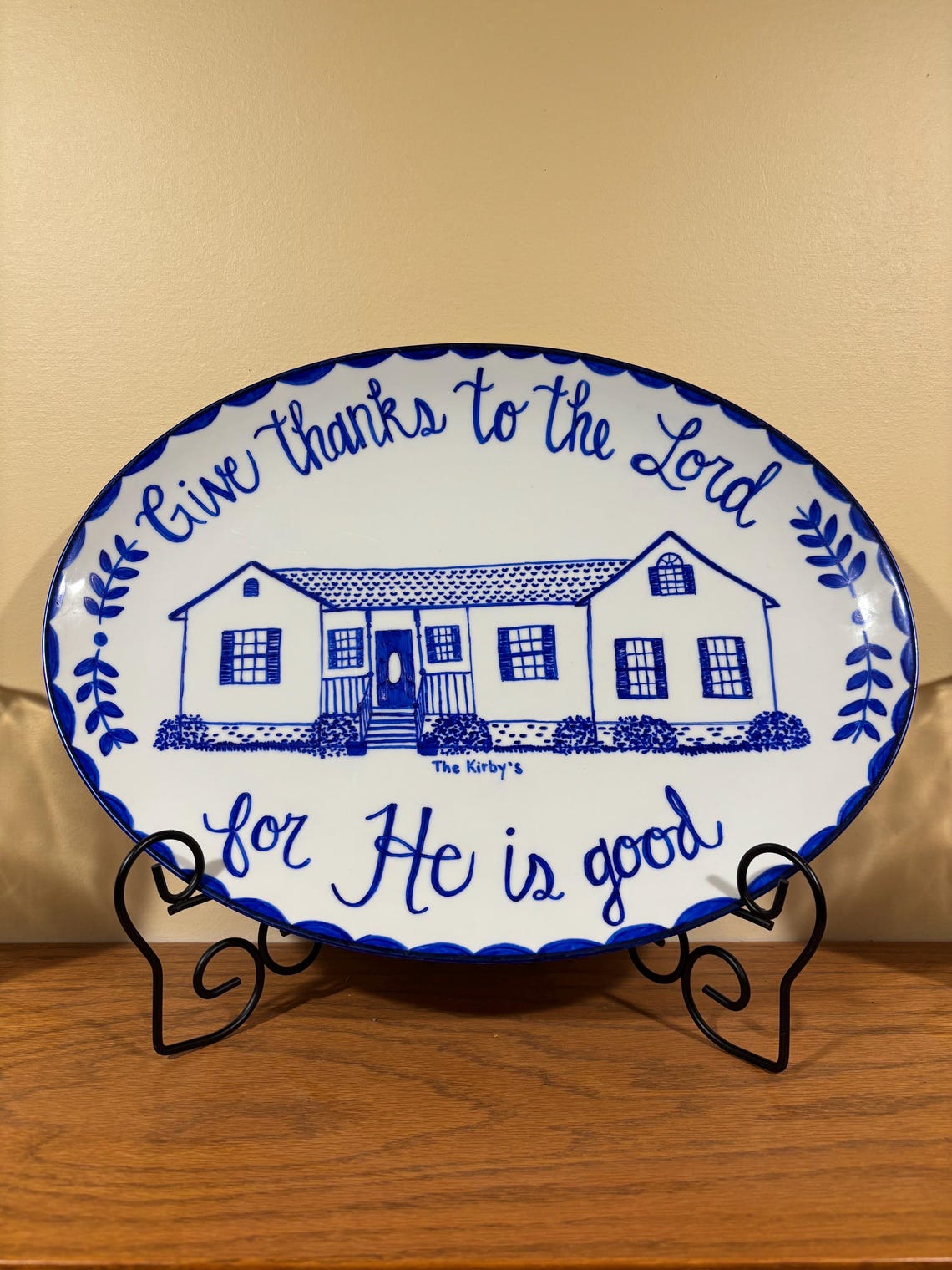 Custom Hand Painted House Platter - Etsy