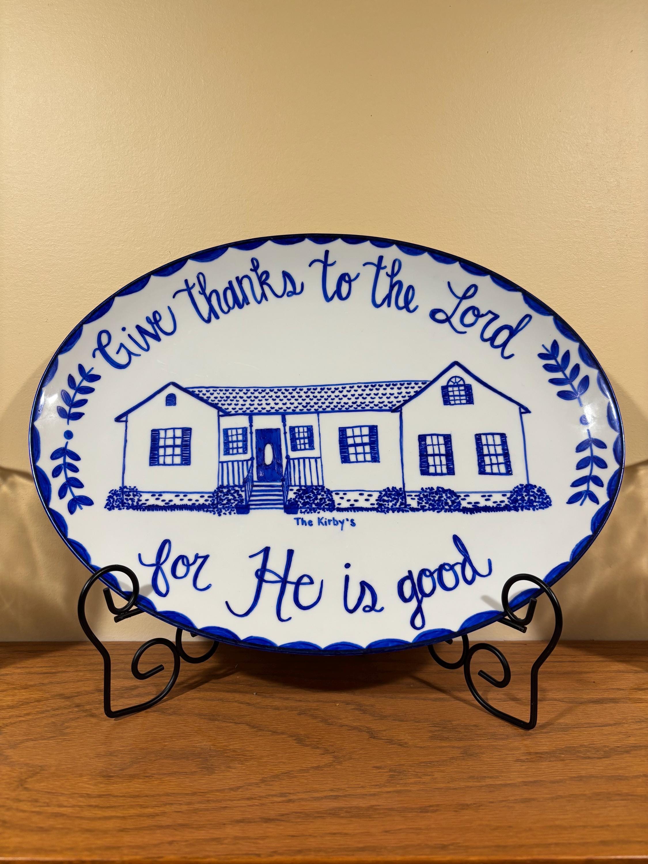 Custom Hand Painted House Platter - Etsy