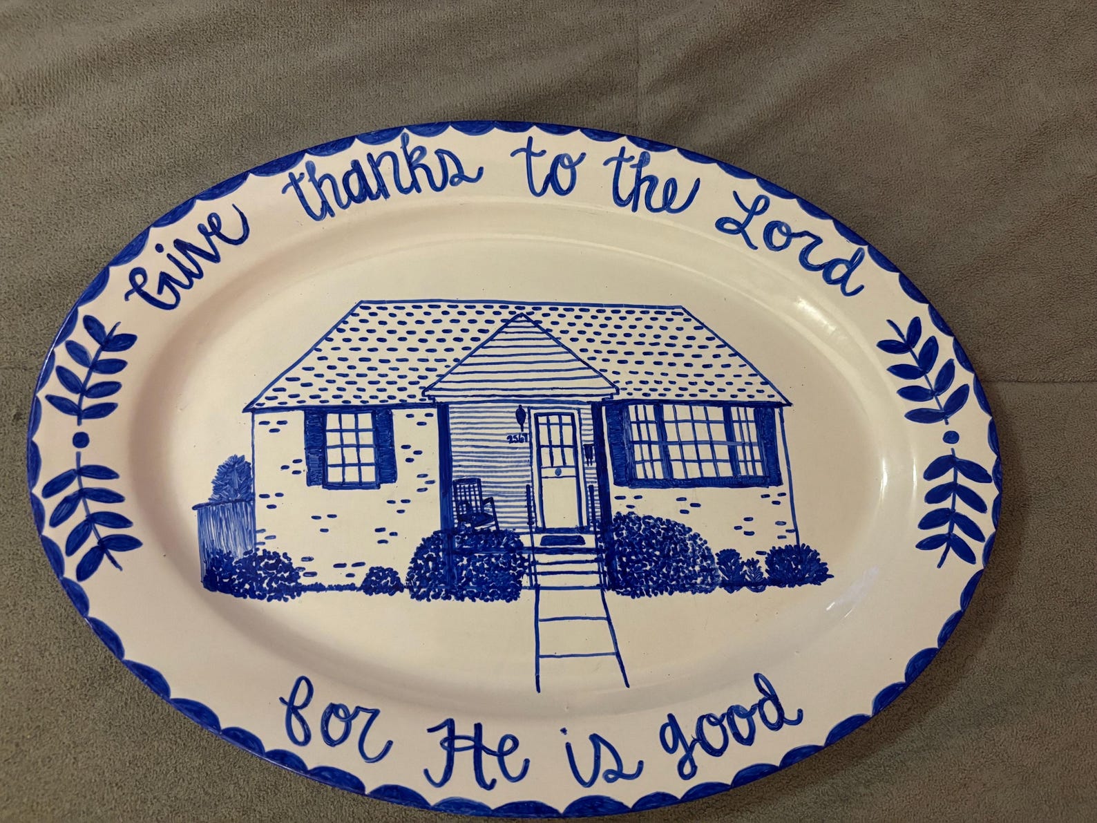 Custom Hand Painted House Platter - Etsy