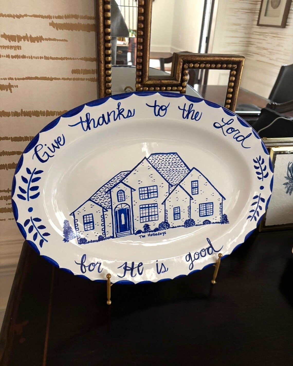 Custom Hand Painted House Platter - Etsy