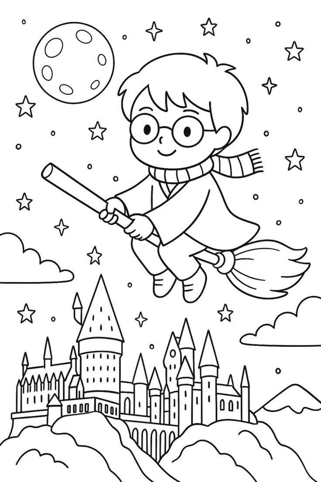 Wizard School Coloring Book - Etsy