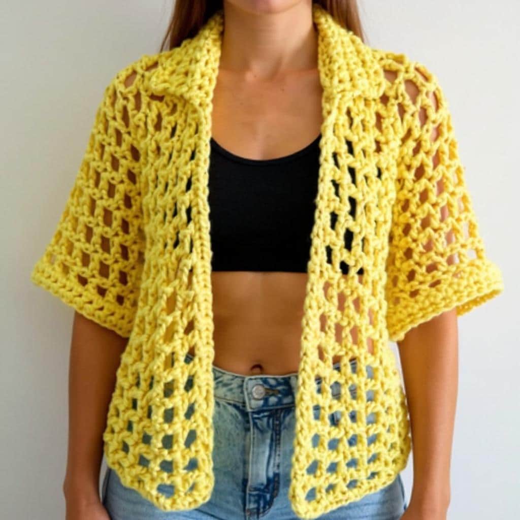 Chunky Mesh Overshirt Crochet Pattern, Summer Cardigan Top, Loose ...