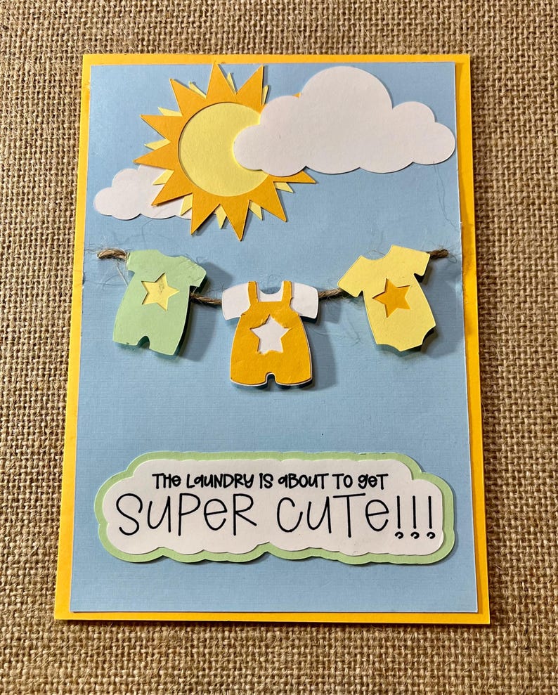 Baby Laundry Greeting Card - Baby Shower - Onesies - Etsy