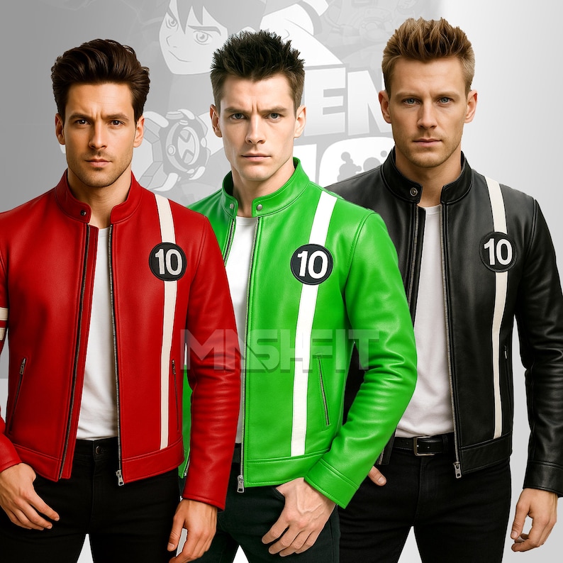 Handmade Ben 10 Real Leather Cosplay Jacket: Alien Force & Omniverse - Etsy