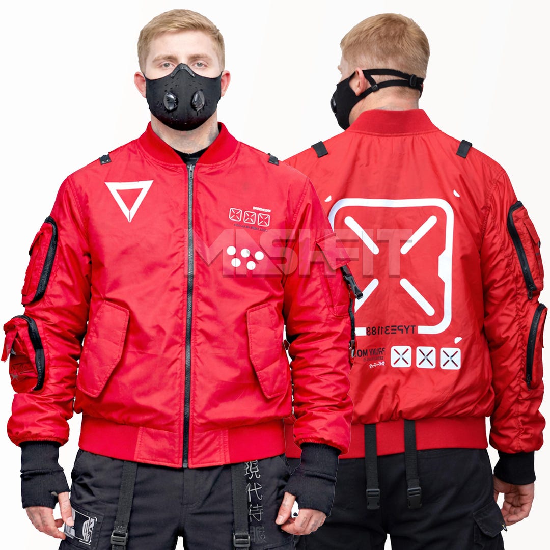 Cyberpunk Inspired Zipper Bomber Jacket for Men & Wome | Futuristic ...