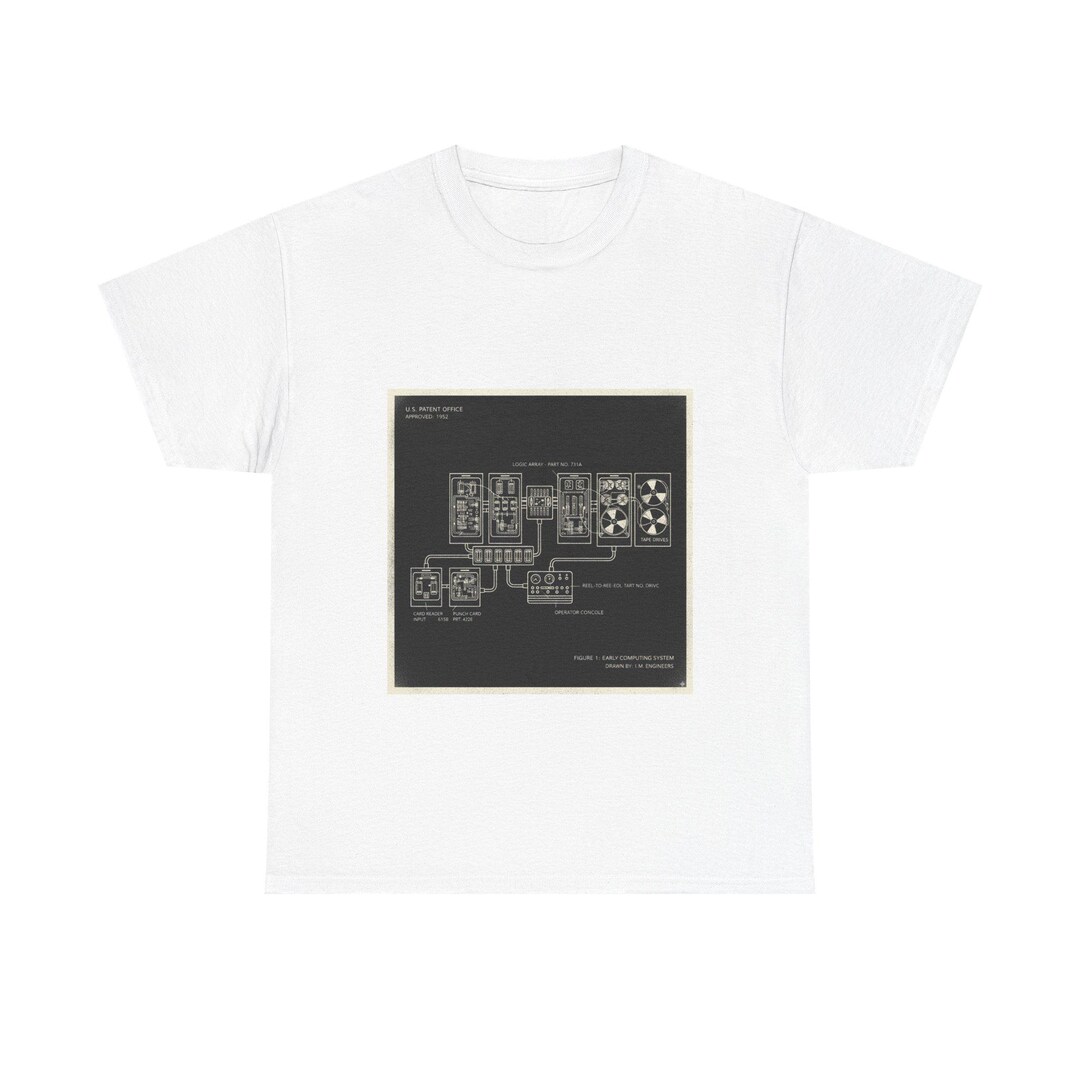 Mainframe Blueprint T-shirt: Vintage Computer Schematic, Gift for ...