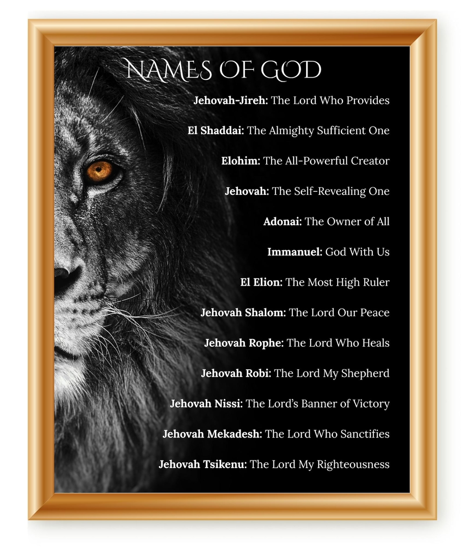 Names of God Print: Christian Home Decor (digital Download) - Etsy