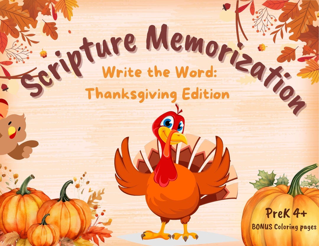Scripture Memorization Handwriting Practice Thanksgiving Edition Prek 4 ...