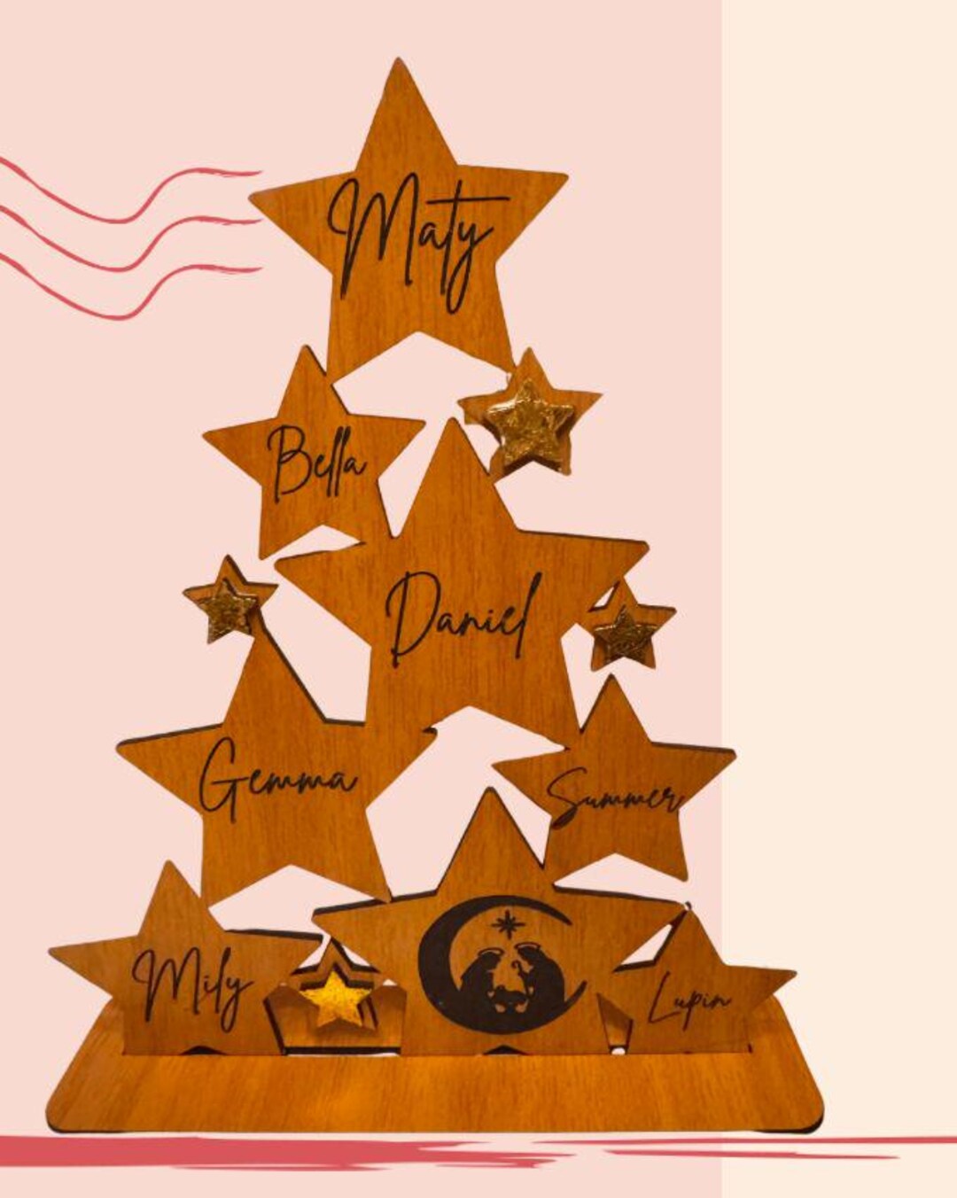 Family Christmas Tree for Laser Cutting - Etsy