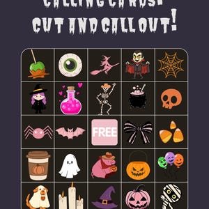 Halloween Bingo Game: 25 Unique Cards, Classroom Party (digital ...