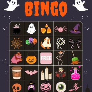 Halloween Bingo Game: 25 Unique Cards, Classroom Party (digital ...