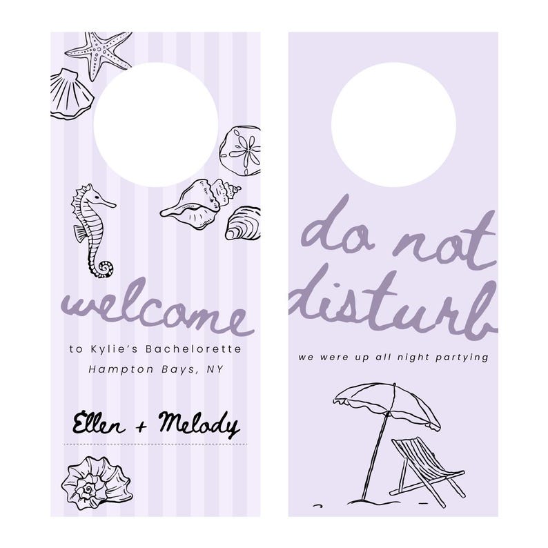 Personalized Bachelorette Door Hangers, Reserved Room Sign, Custom Door ...