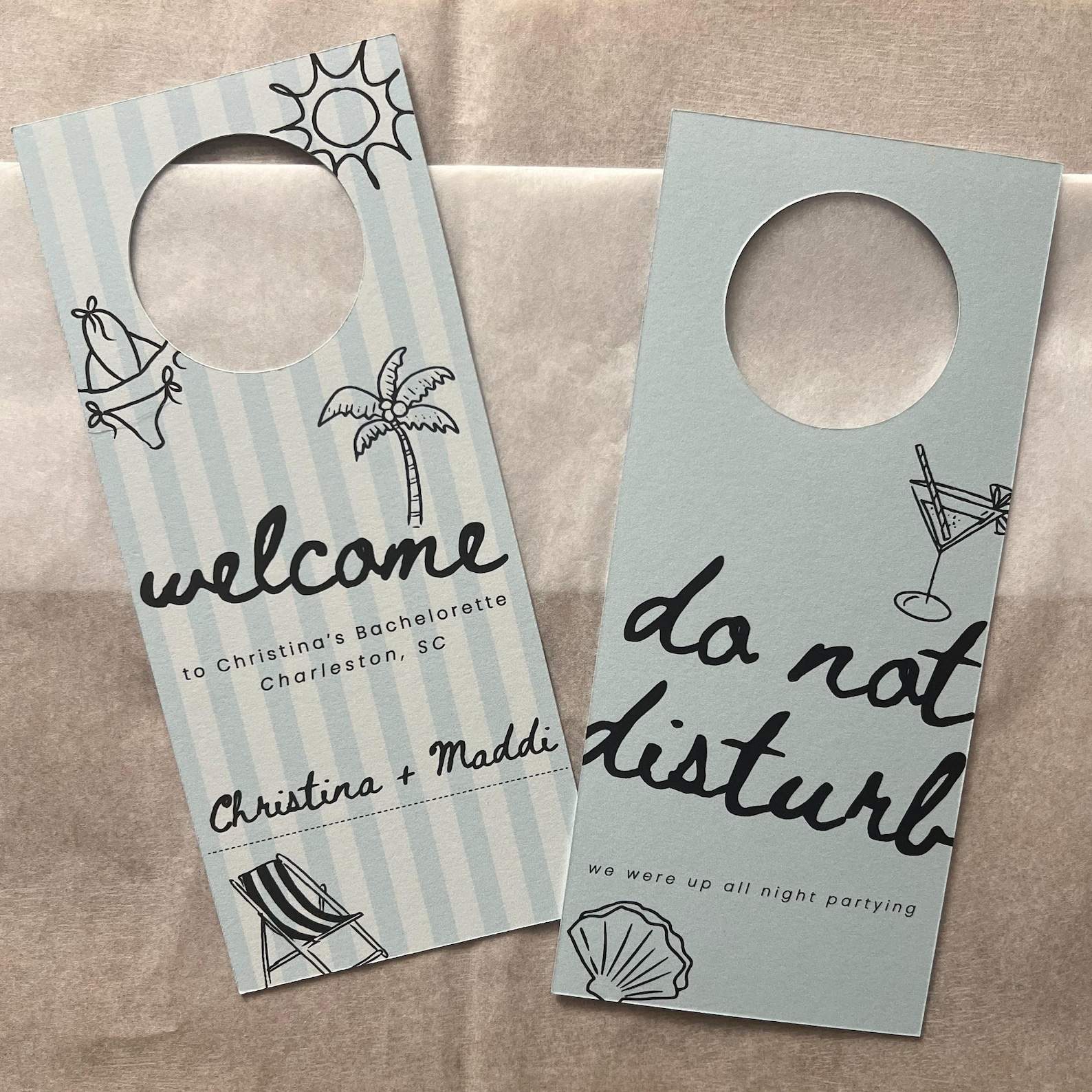 Personalized Bachelorette Door Hangers, Reserved Room Sign, Custom Door ...