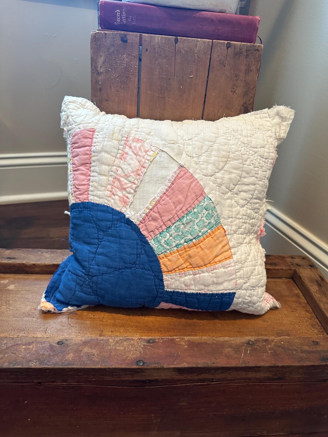 Vintage Quilt Block Pillow - Etsy