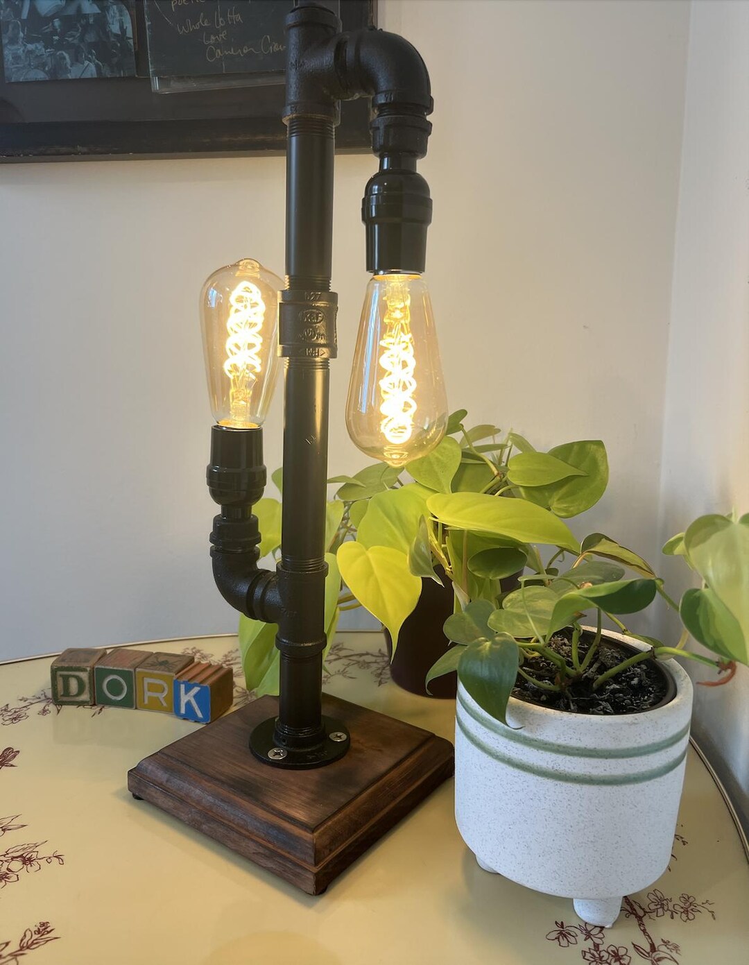 Winter's Night Lamp | Dual Edison Bulbs, Matte Black - Etsy