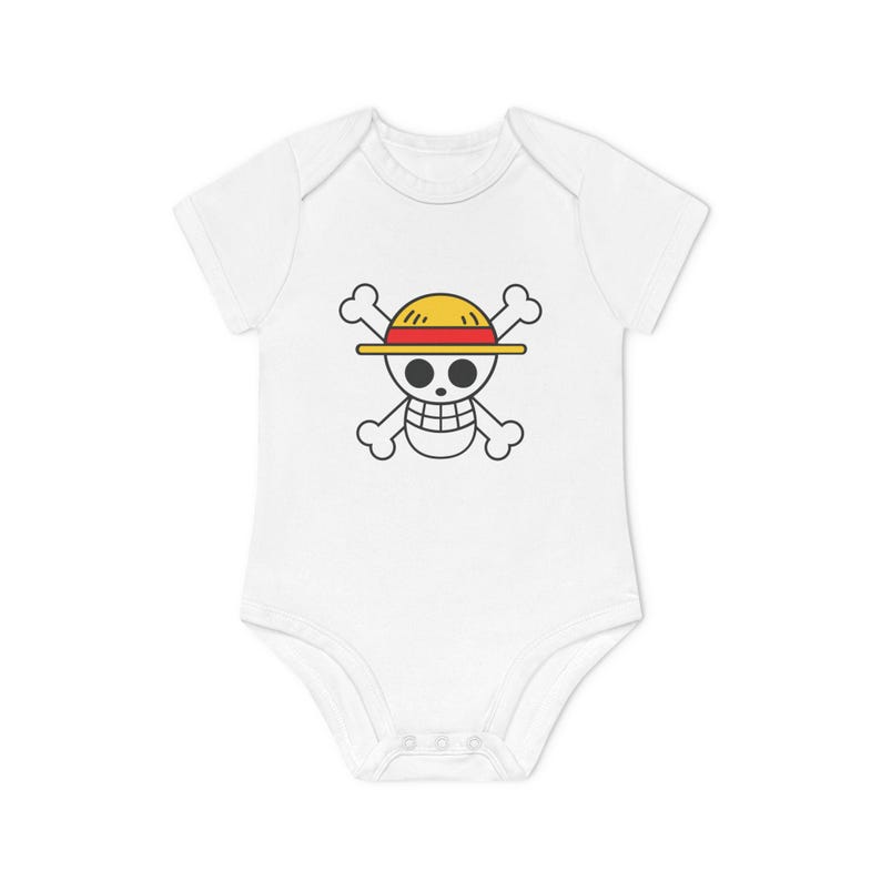 One Piece Strawhat Logo Baby Bodysuit | Organic Cotton Infant Outfit ...