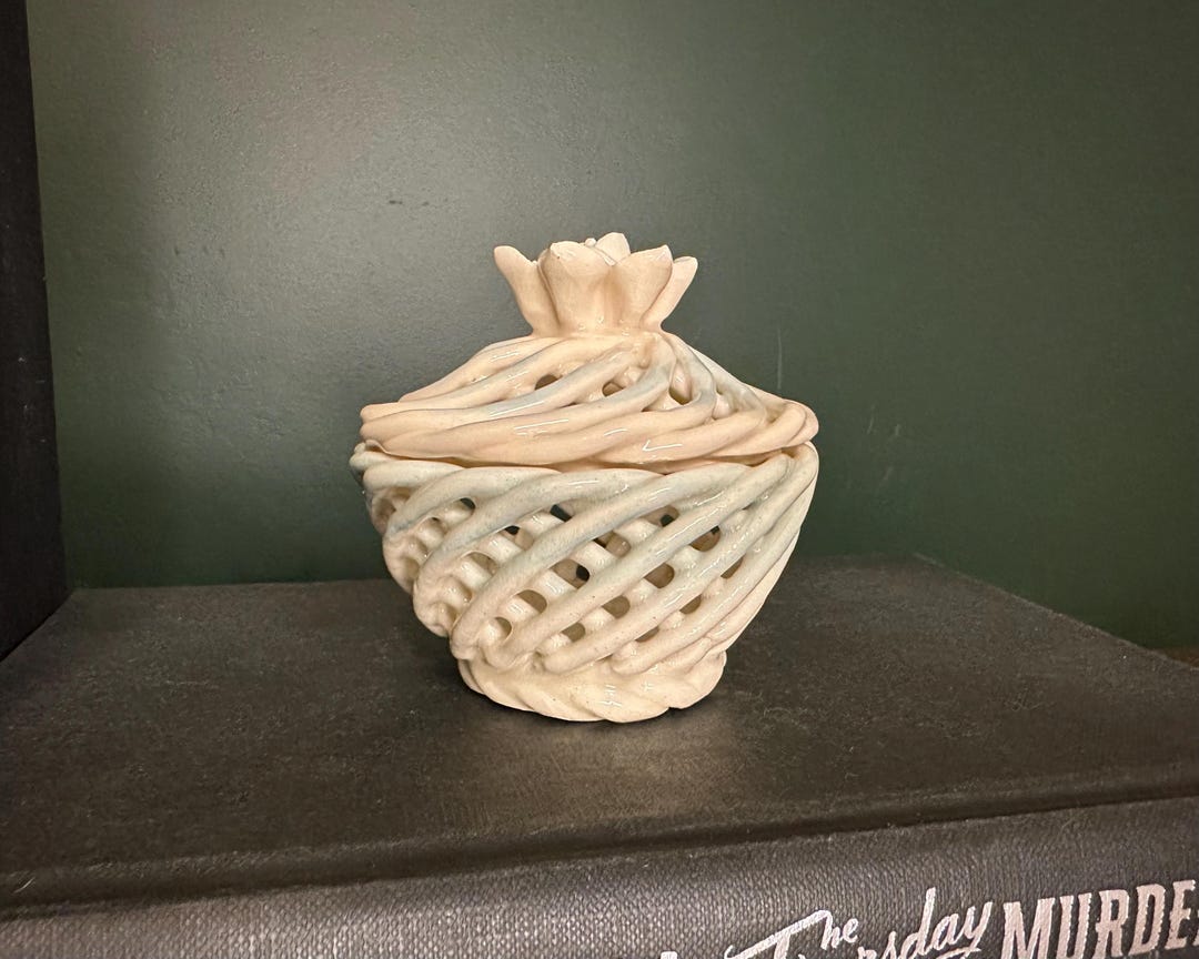 Vintage Woven Ceramic Reticulated Box Lattice Flower - Etsy