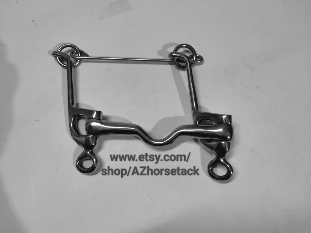 Stainless Steel Curved Horse Bit With Rings | Azhorsetack - Etsy