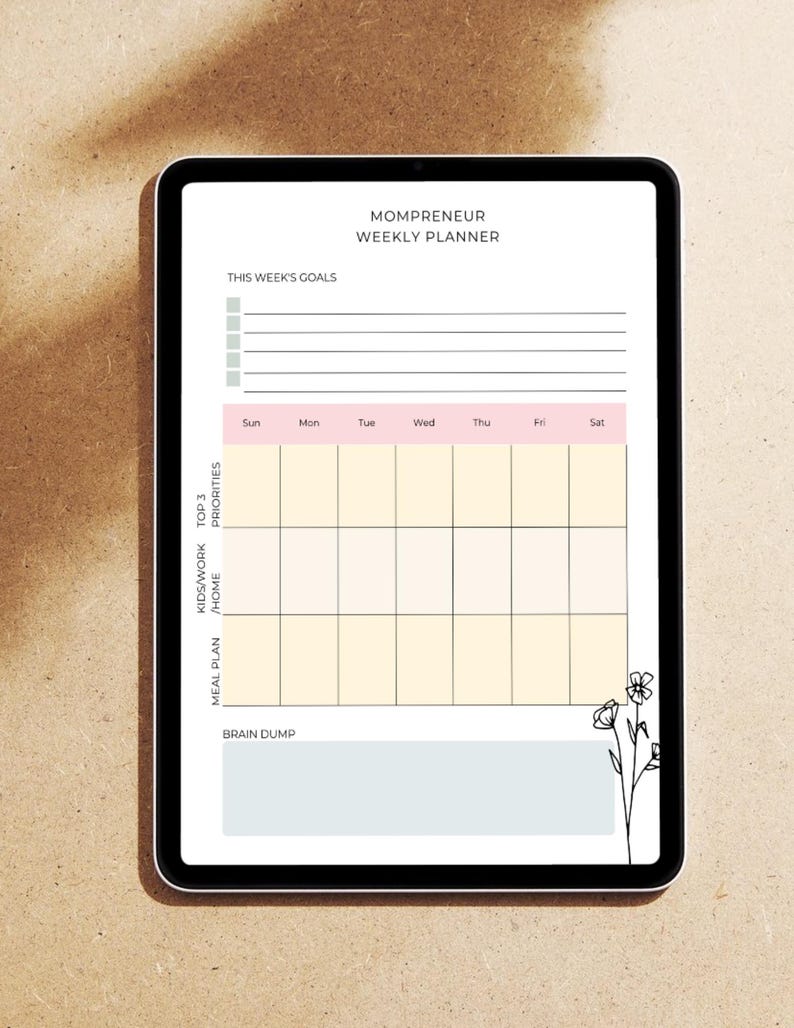 Busy Mom Weekly Planner Printable: Work From Home Organizer (PDF ...