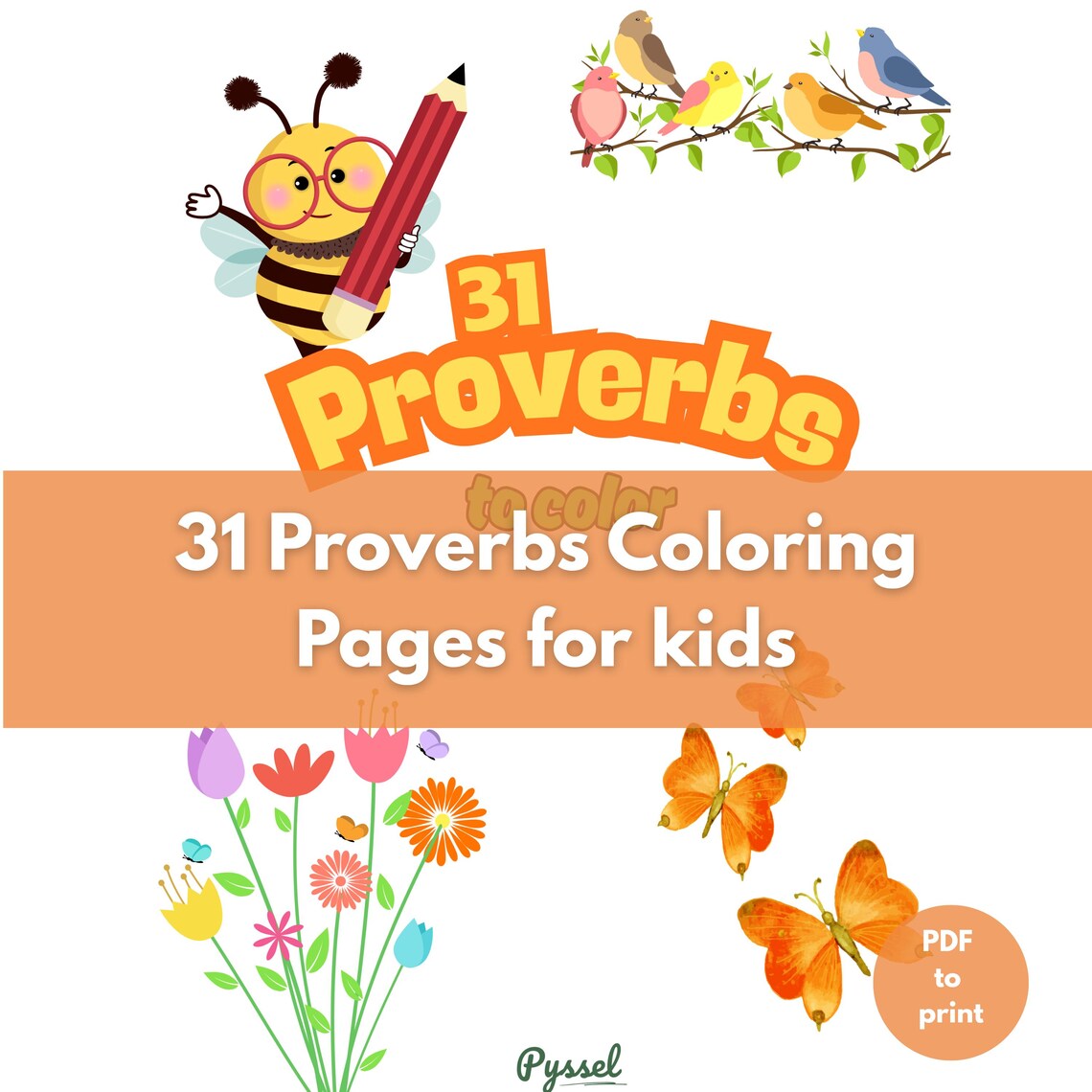 31 Proverbs Coloring Pages for Kids - Etsy