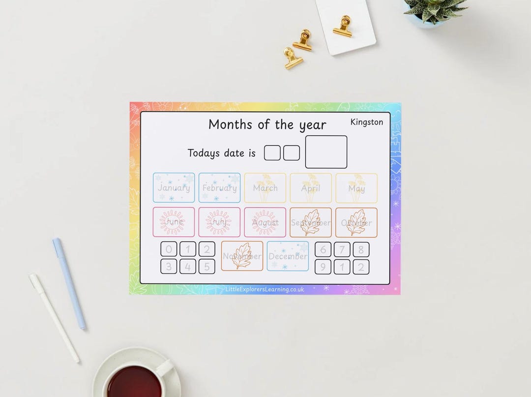 Months of the Year Worksheet | Printable Calendar Activity Mat for Kids ...