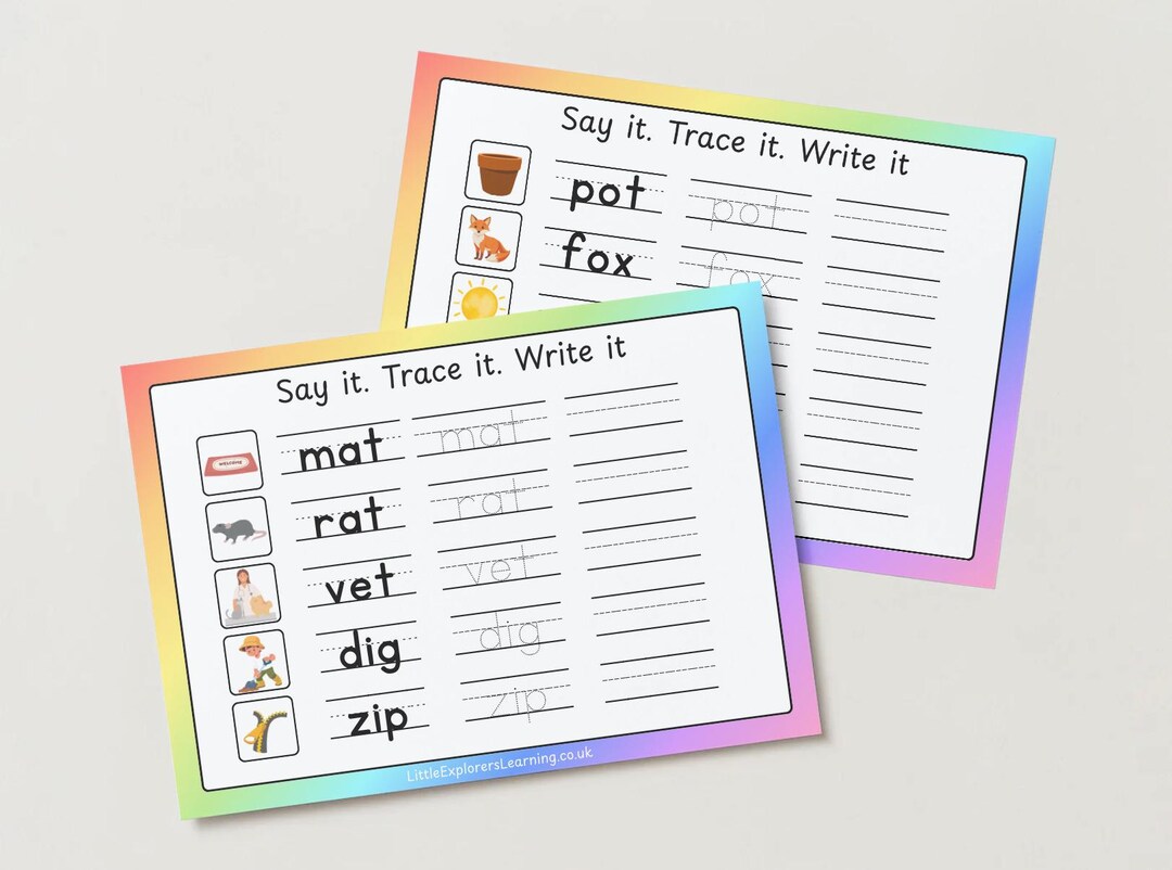CVC Word Formation Reusable Tracing Worksheets (6 Sheets) | Laminated ...