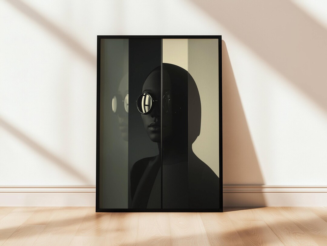 Abstract Portrait Print, Geometric Face Art, Minimalist Photography ...