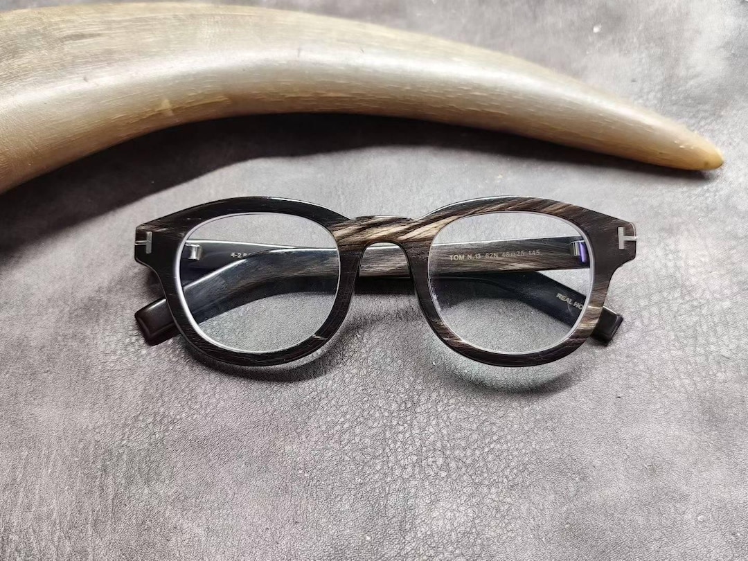 Hand Made Natural Buffalo Horn Eyeglass Frames Tom N.13 Custom Upgraded ...