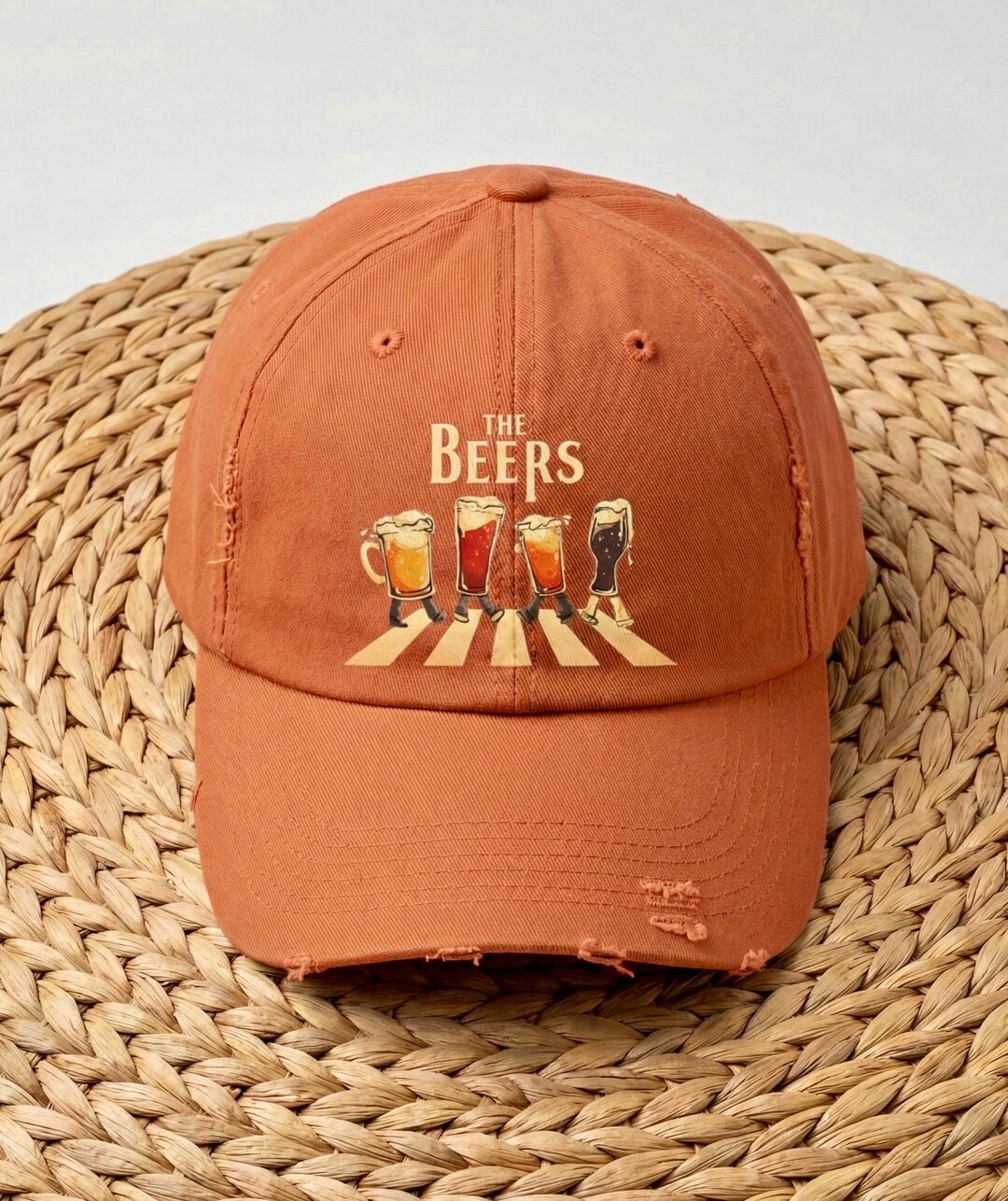 The Beers Abbey Road Parody Dad Hat | Distressed Cotton Twill Cap - Etsy
