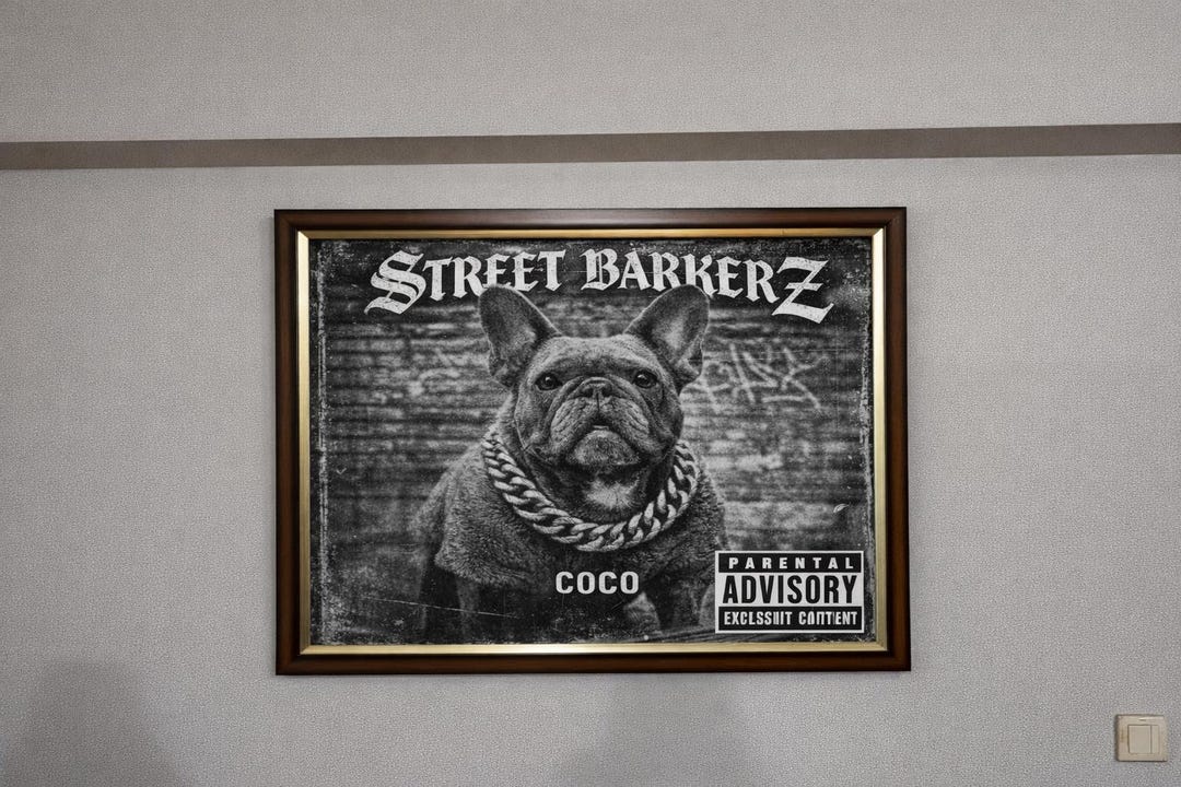 Custom Hip Hop Pet Portrait Canvas, Funny Rap Album Cover Art - Etsy