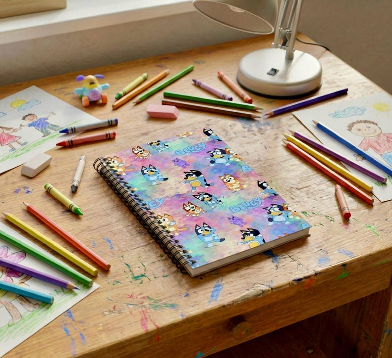 Bluey Inspired Spiral Notebook - Cute Kids Journal for School - 6x8 ...