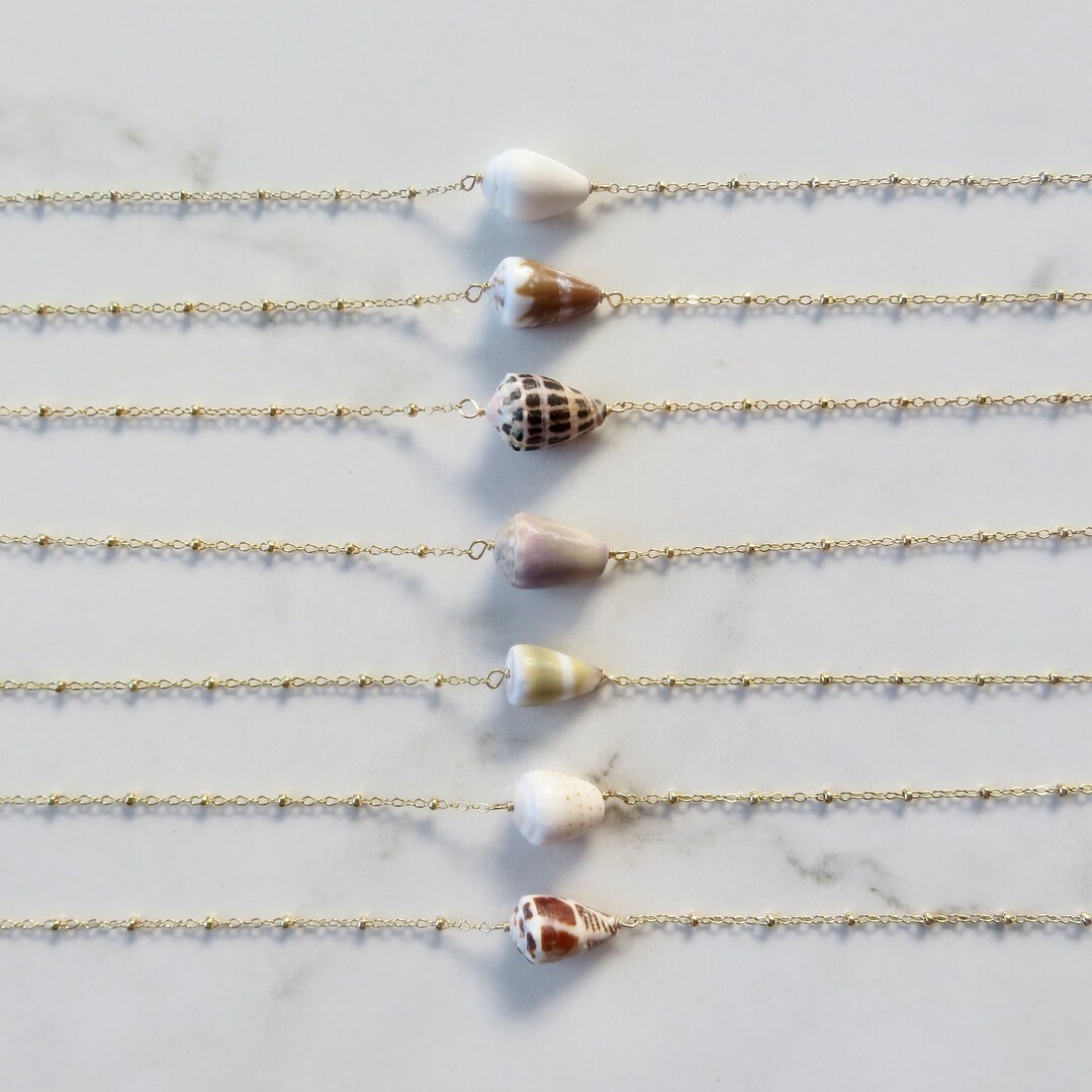 Seashell Choker Necklace Small Hawaiian Cone Shell Gold - Etsy