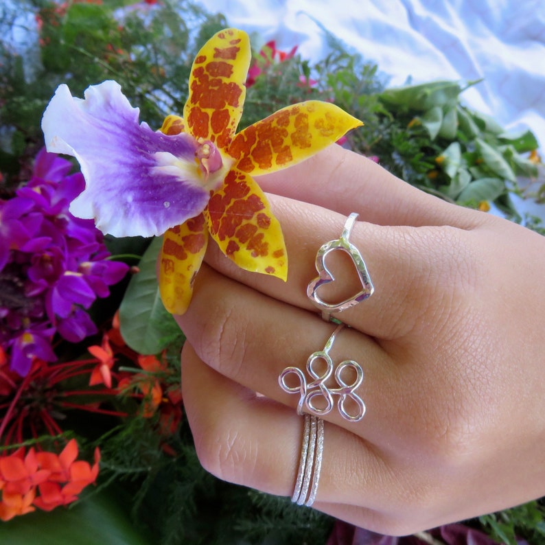 Sterling Silver Heart Ring Love Sweetheart Anniversary | Etsy