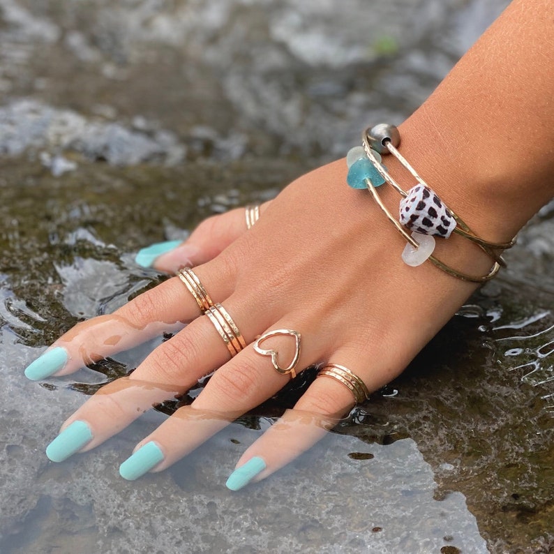 Hawaiian Hebrew Cone Shell Bangle Gold Hammered Bracelet - Etsy