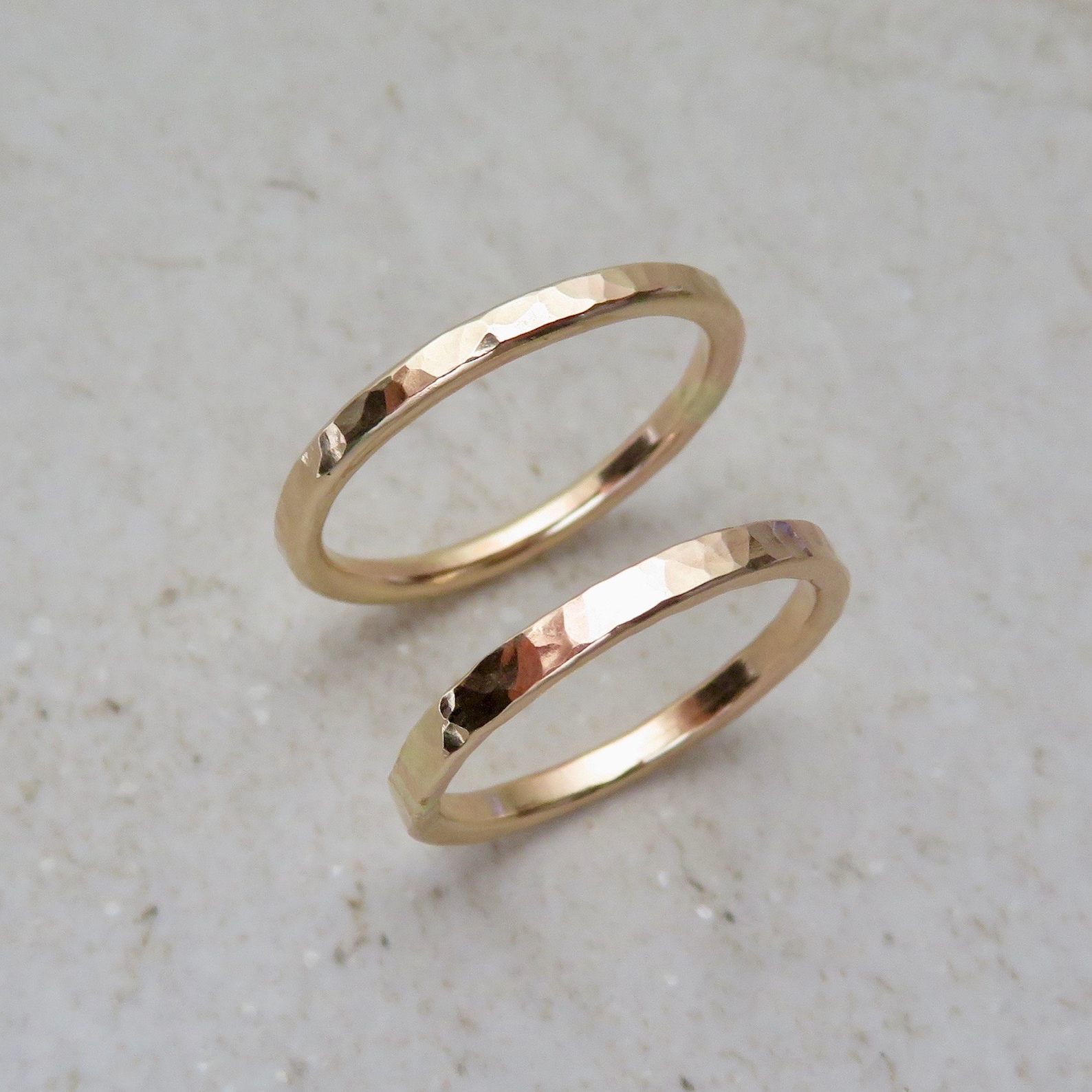 Gold Hammered Ring Thick Band Mens Ring Unisex Handmade | Etsy