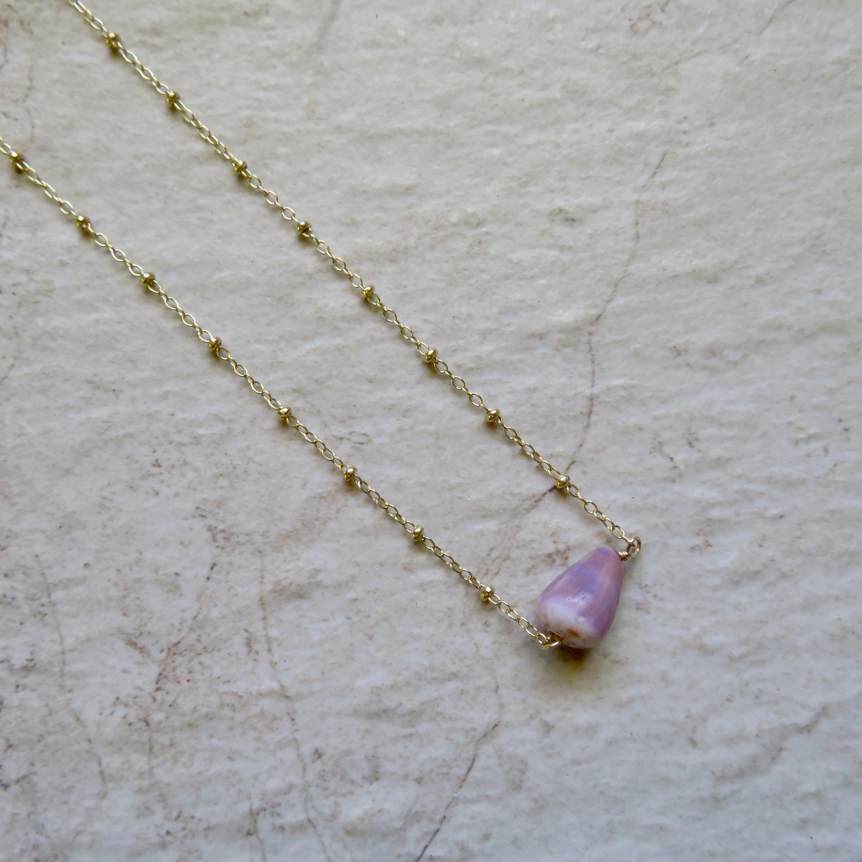 Seashell Choker Necklace Small Hawaiian Purple Cone Shell | Etsy