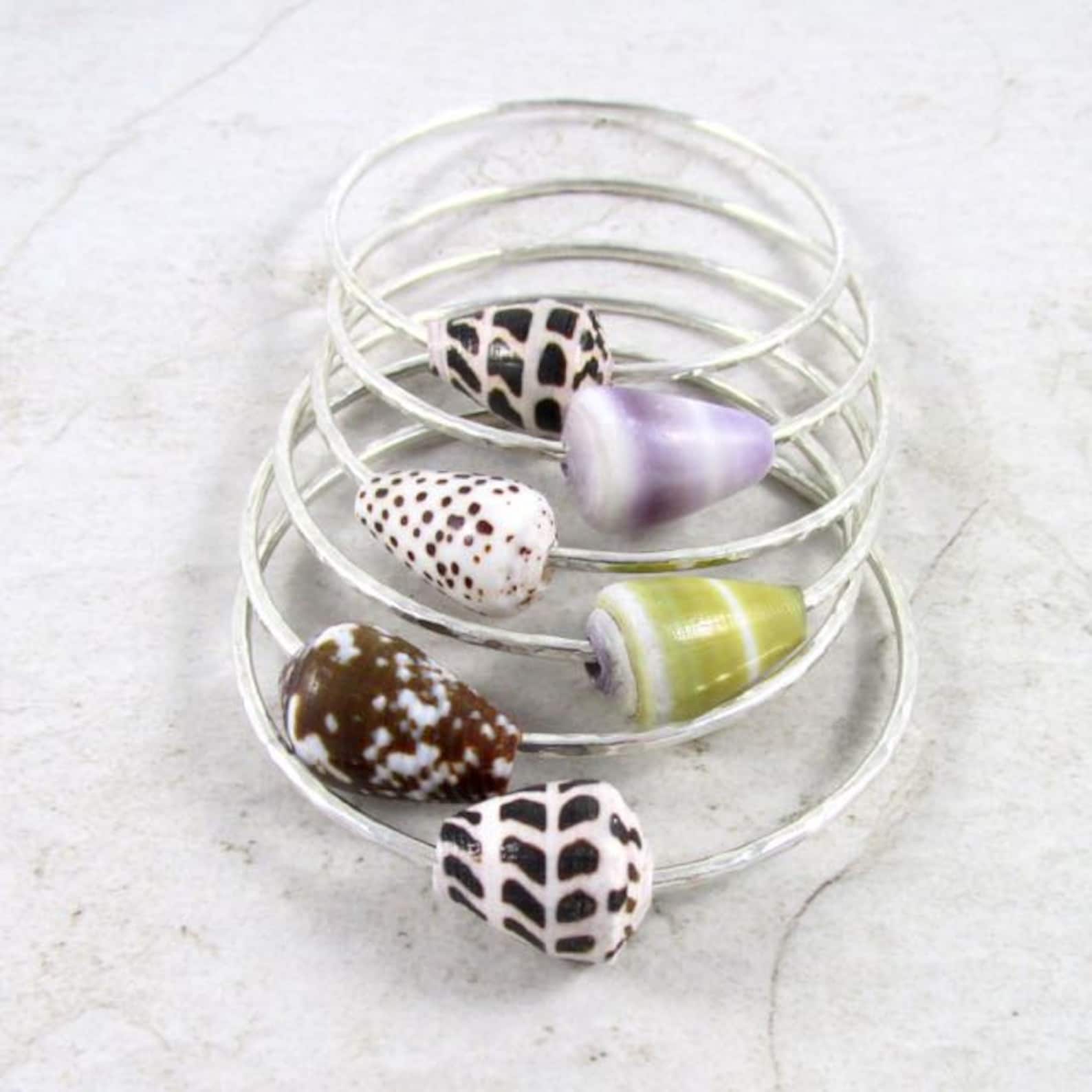 Shell Bangle Sterling Silver Hawaii Beach Jewelry Hawaiian - Etsy