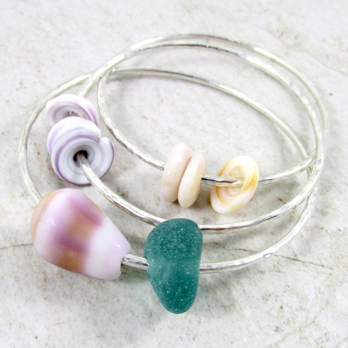 Sterling Silver Hawaiian Shell Bangle Handmade Hawaii Beach - Etsy