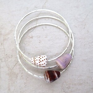 Gold Cone Shell Bangle, Hawaii Beach Jewelry, Stacking Bangles, Hawaiian Shells, Surfer Girl ...