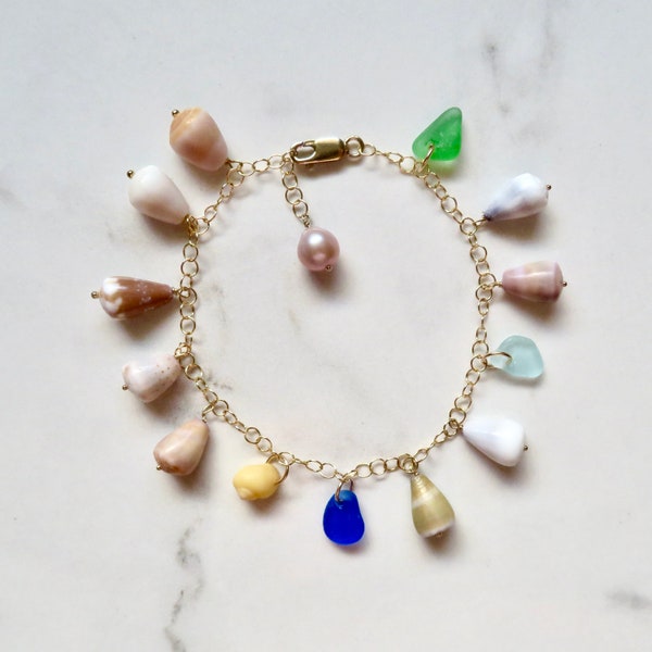 Shell Charm Bracelet - Etsy
