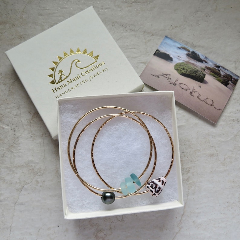 Hawaiian Hebrew Cone Shell Bangle Gold Hammered Bracelet | Etsy