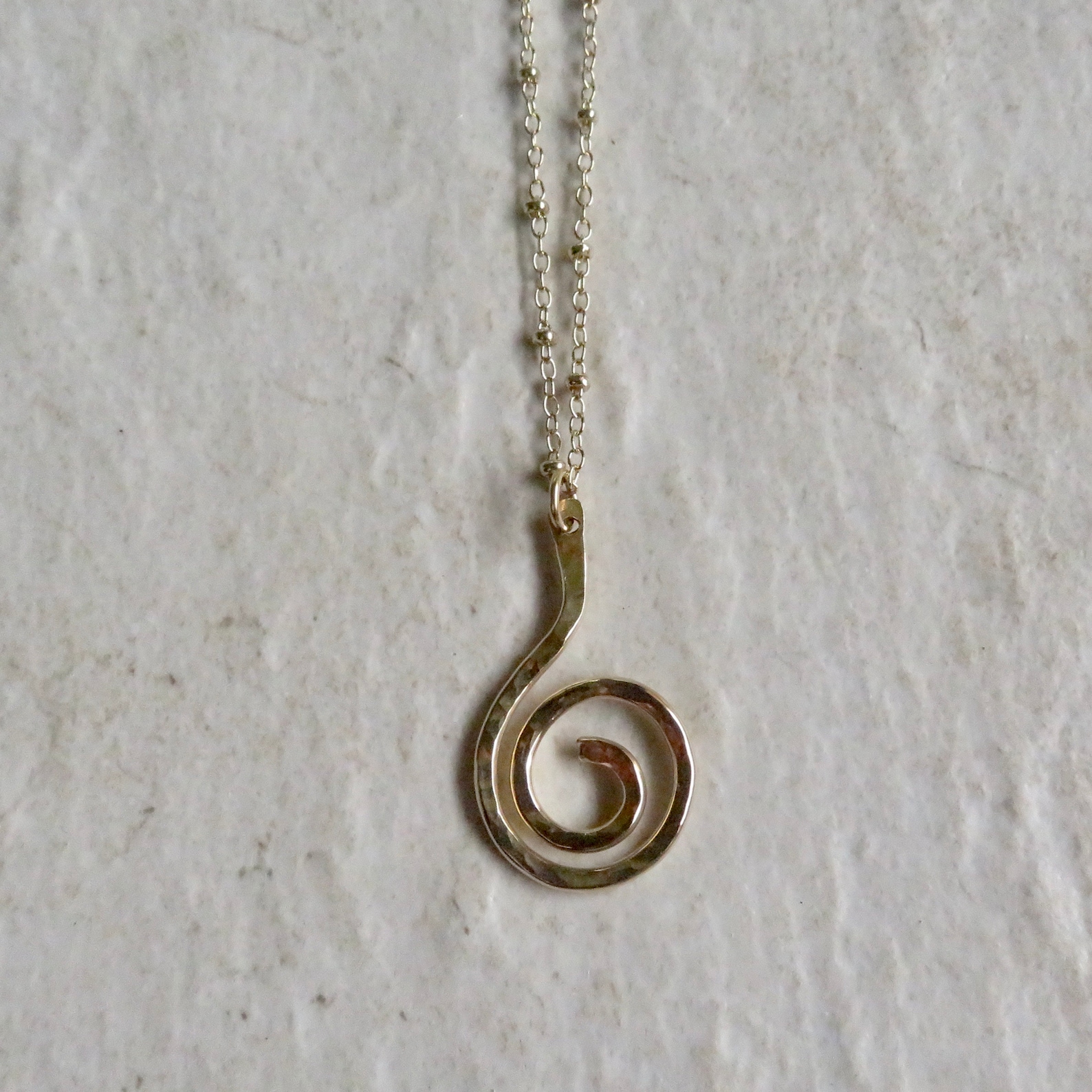 Spiral Symbol Necklace Handmade Hammered Spiral Pendant Gold - Etsy