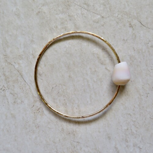 Hawaiian Hebrew Cone Shell Bangle Gold Hammered Bracelet - Etsy