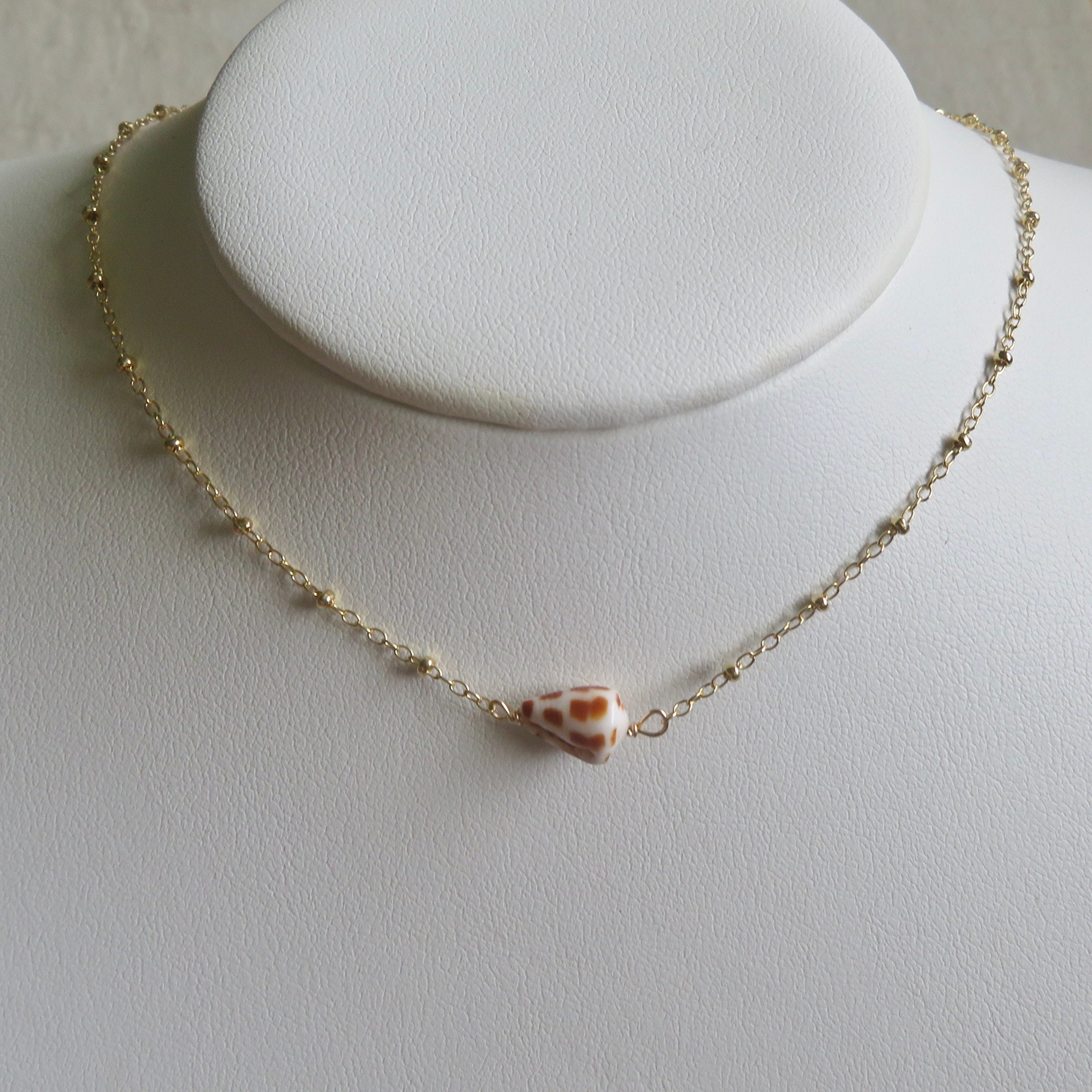 Seashell Choker Necklace Small Hawaiian Purple Cone Shell | Etsy