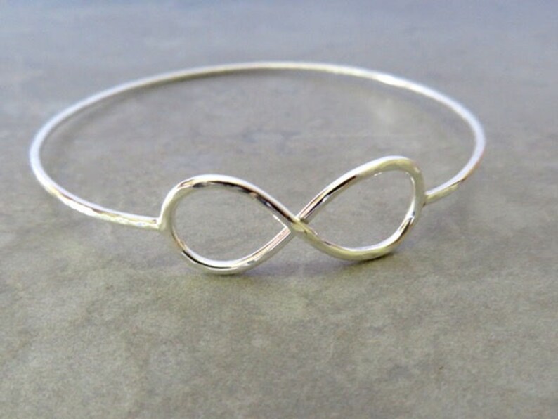 Infinity Symbol Bangle Sterling Silver Hammered Bracelet | Etsy