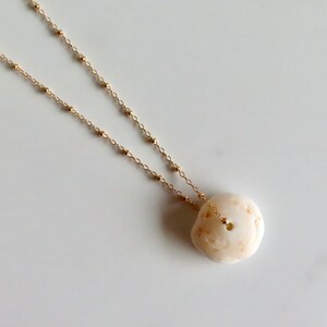 Big Puka Shell Necklace: Long Gold Satellite Chain, Handmade Maui ...